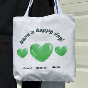 Happy Day Green Heart Tote Cybercore Y2K Tote Bag, Trendy Bag ...