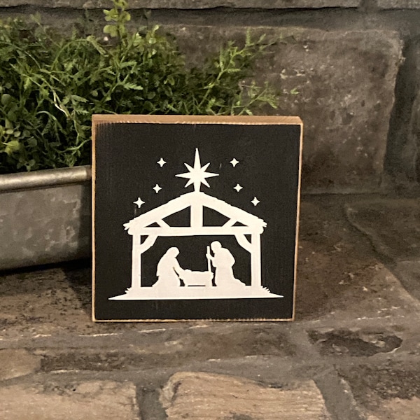Wooden Small Manger Scene - Etsy