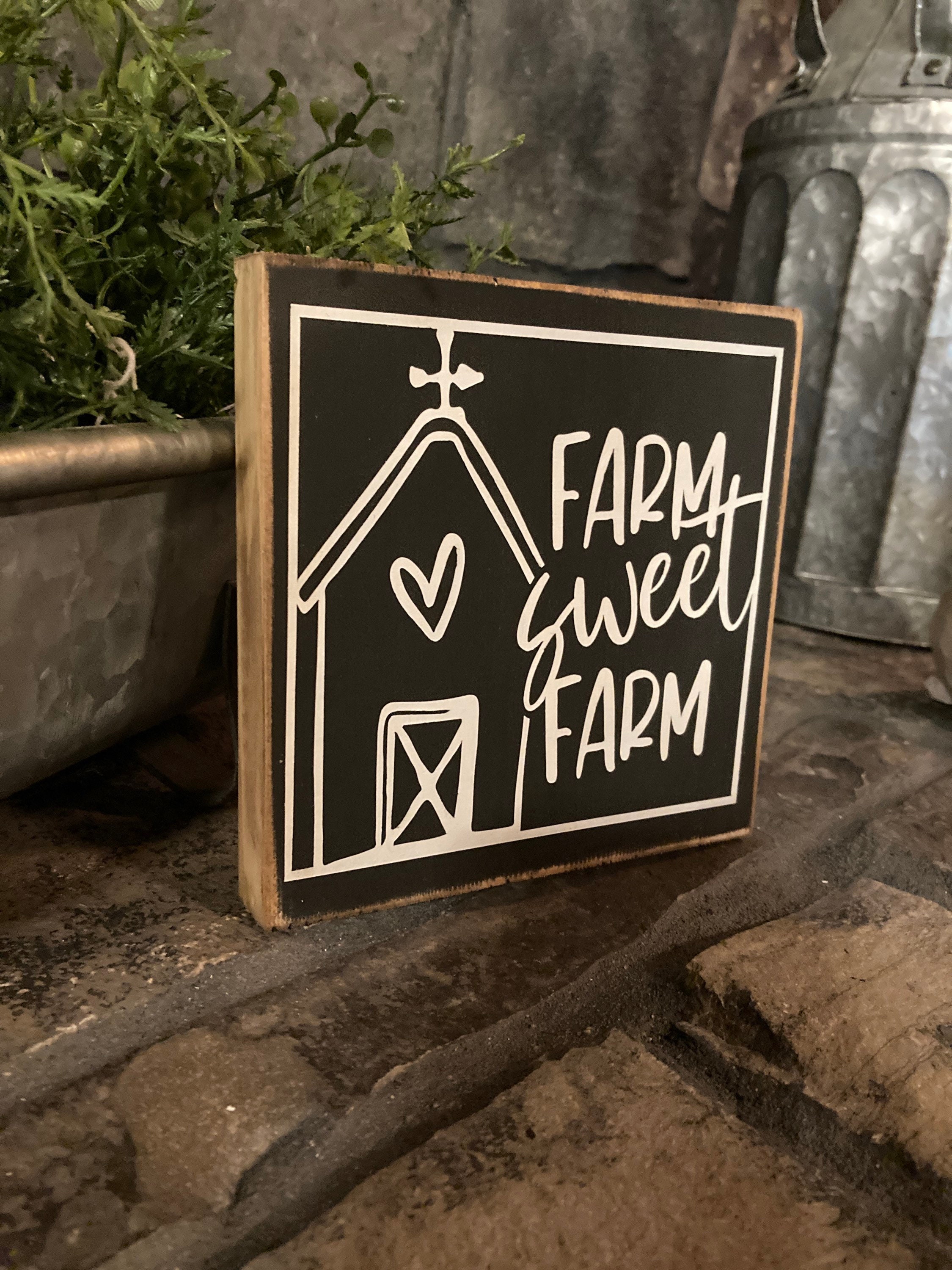 Farm Sweet Farm - Wooden Sign, Home Decor, Cute, Farmhouse, Gift - Etsy
