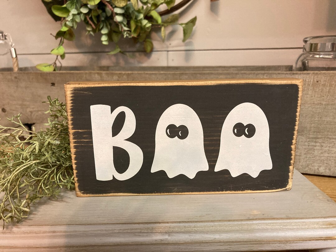 Boo Wooden Sign/halloween/fall - Etsy