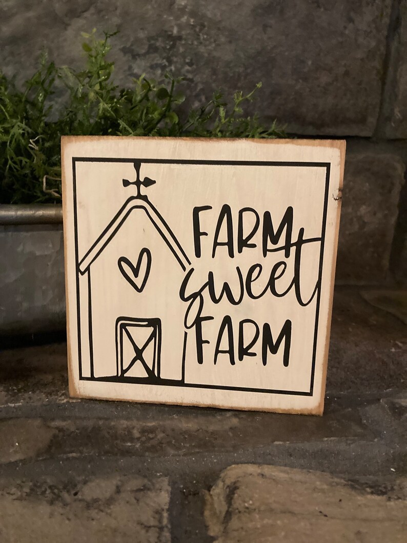 Farm Sweet Farm - Wooden Sign, Home Decor, Cute, Farmhouse, Gift - Etsy