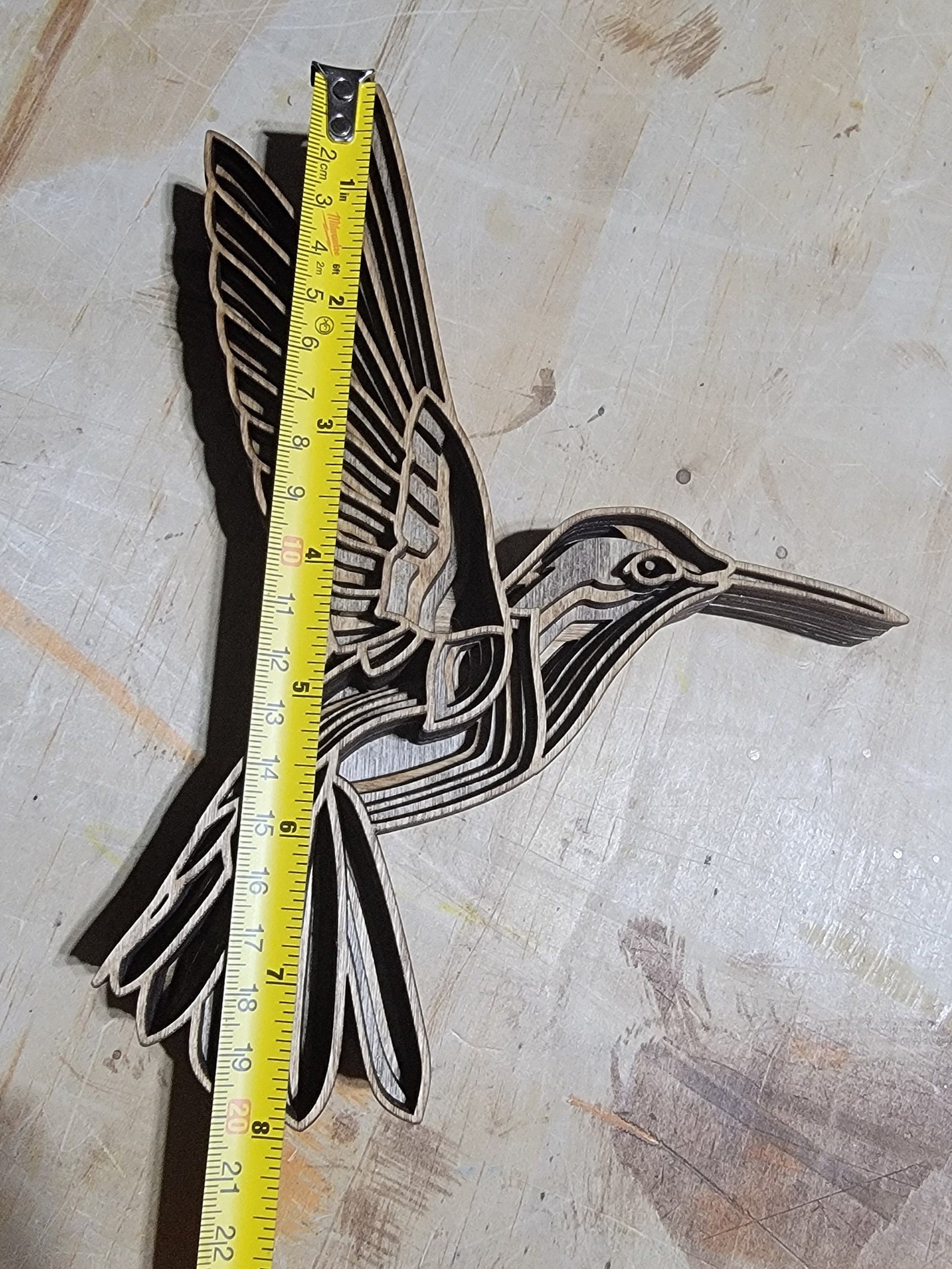 Hummingbird Wooden Layered Wall Hanging, Wood Hummingbird, Wall ...