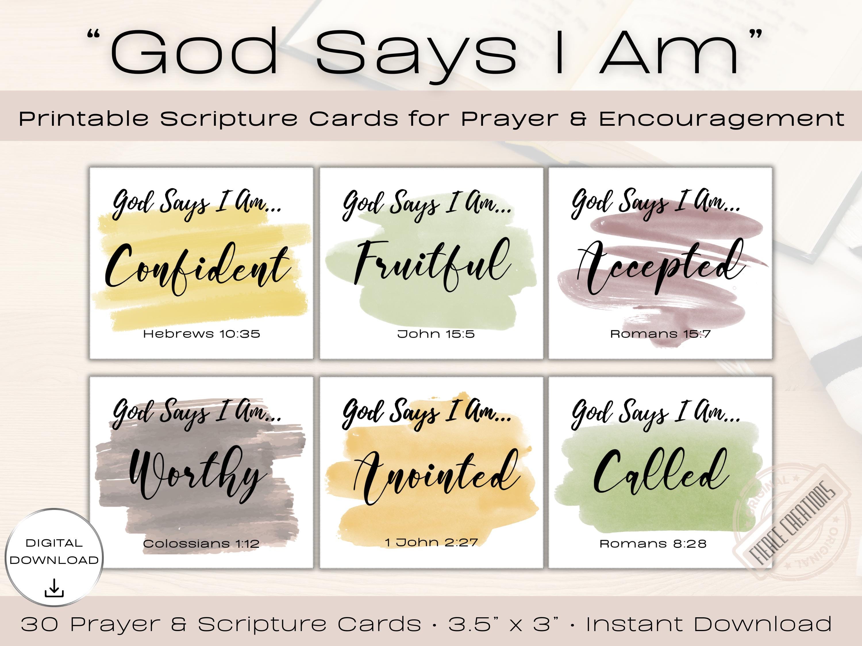Bible Affirmation Cards | Christian Scripture, Boho Watercolor (digital ...