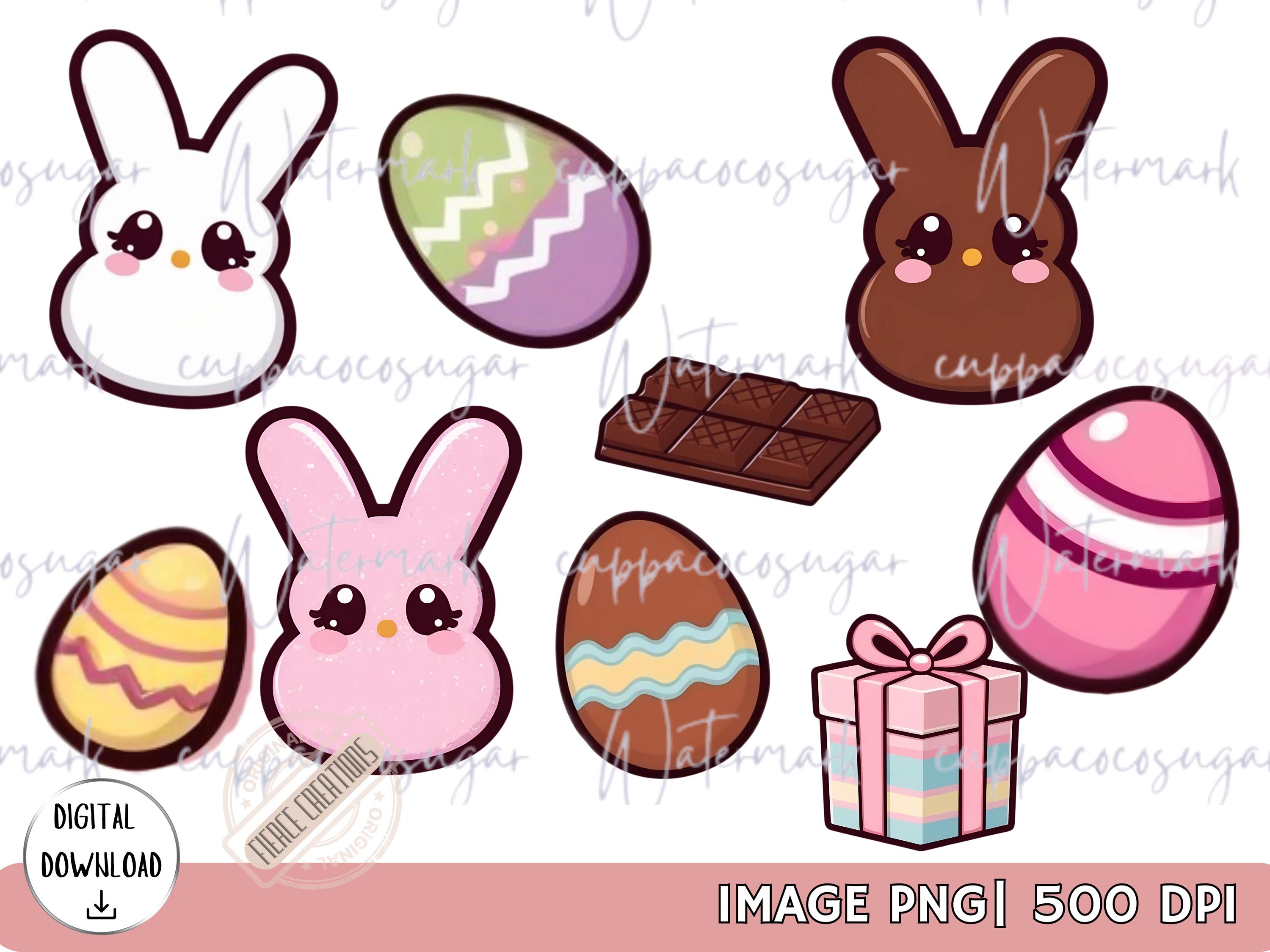 Kawaii Easter Peeps & Chocolate Clipart | Digital Download | 5000x5000 ...
