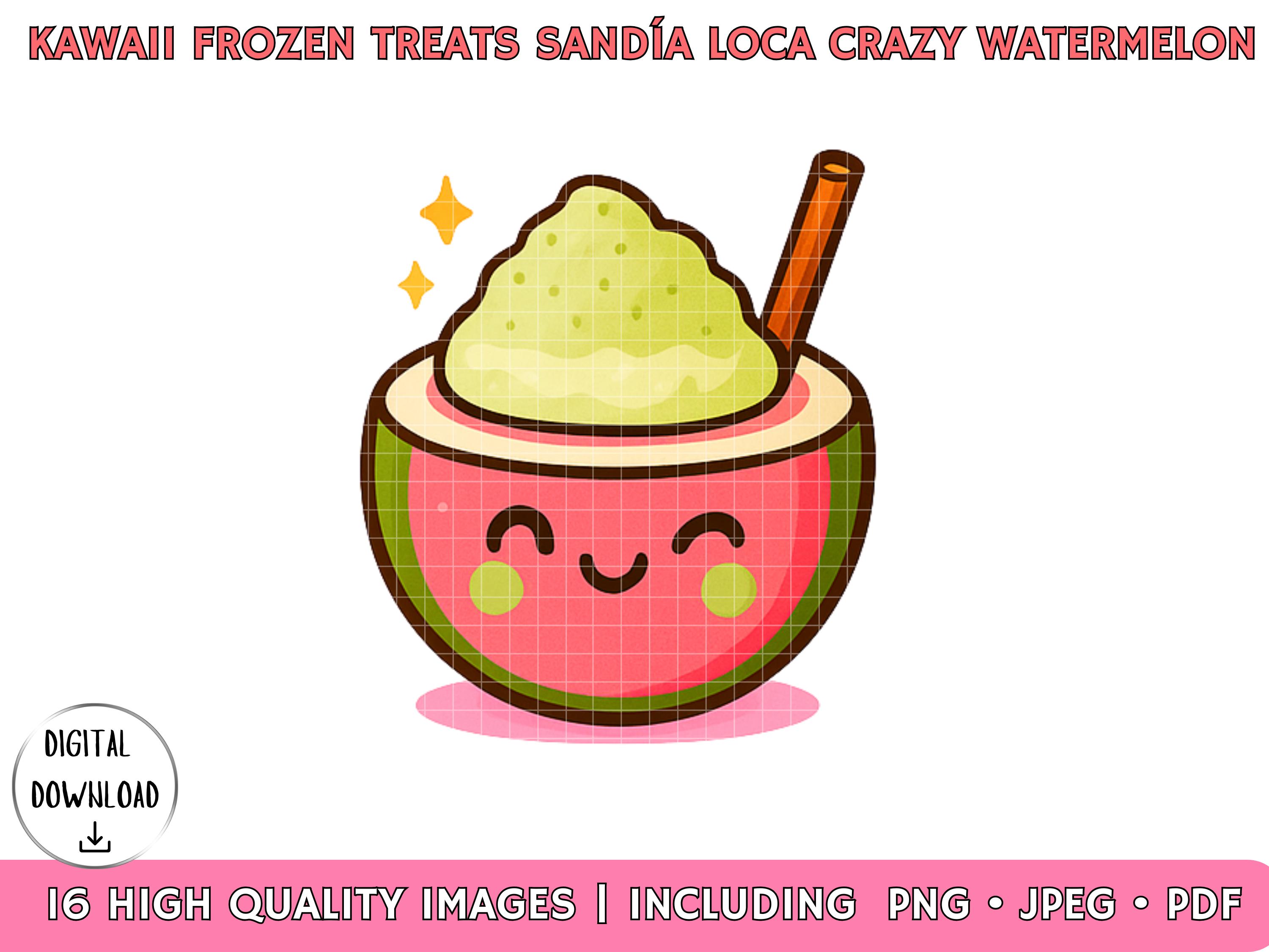Sandía Loca Frozen Drinks Clipart Bundle Hot Pink– PNG + JPEG PDF for ...