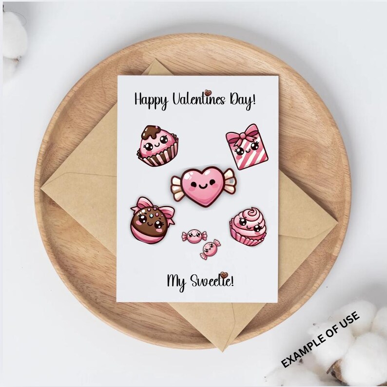 Kawaii Valentine’s Candy Clipart | Cute PNG for Stickers & Crafts ...