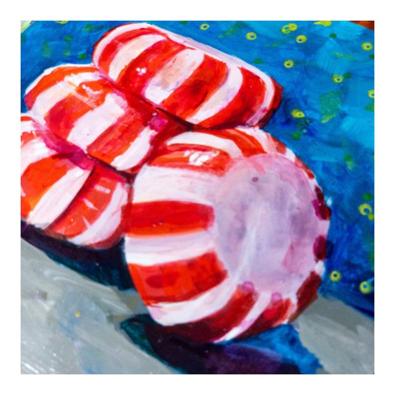 PEPPERMINT CANDY for the Win. Original Acrylics Paining 6x6 In. Food ...