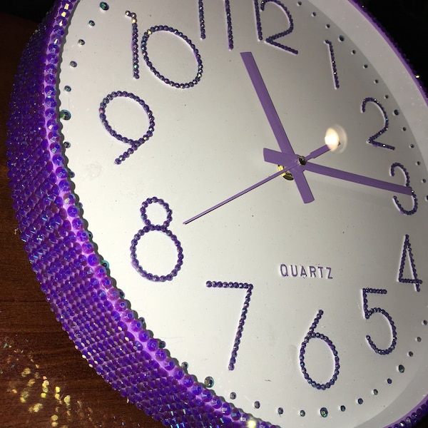 Purple Wall Clock - Etsy