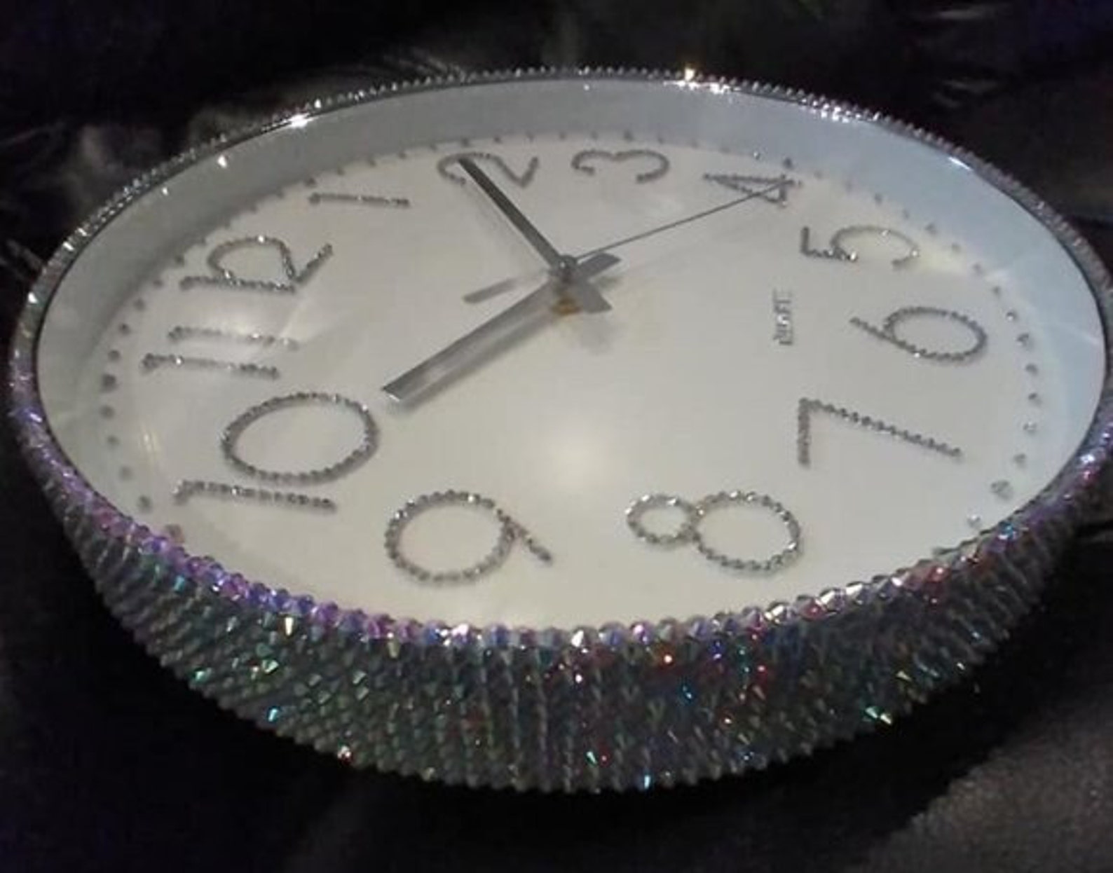 Rhinestone Glam Wall Decor ,sparkly Decor ,modern Wall Clock, Unique ...