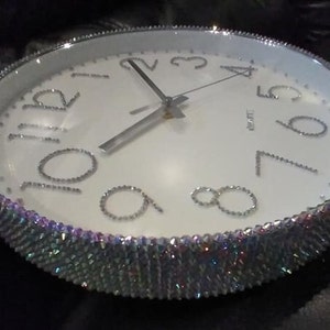 Rhinestone Glam Wall Decor ,sparkly Decor ,modern Wall Clock, Unique ...