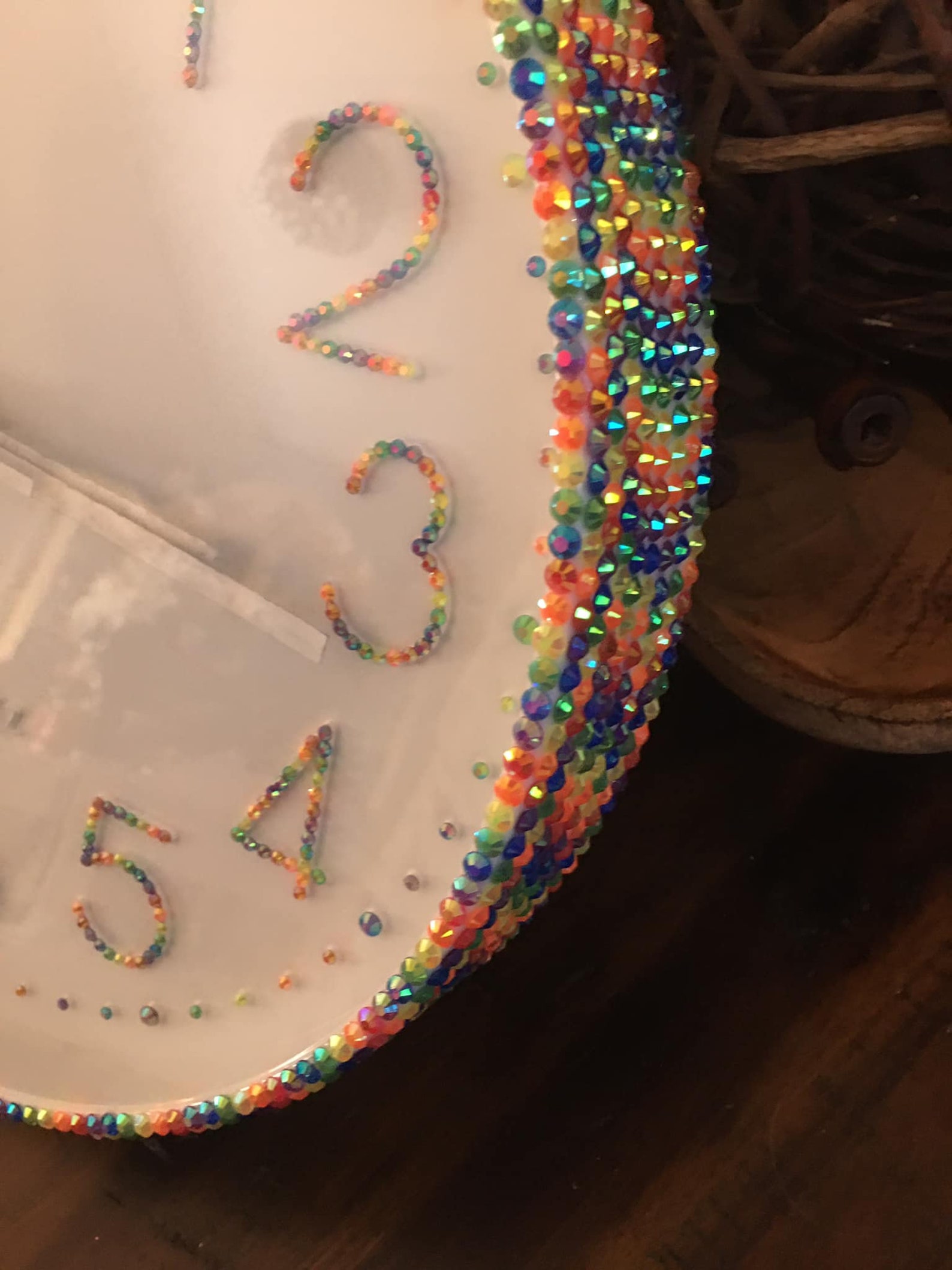 Rhinestone Glam Wall Decor ,sparkly Decor ,modern Wall Clock, Unique Wall Clock, Clock, Gift ...