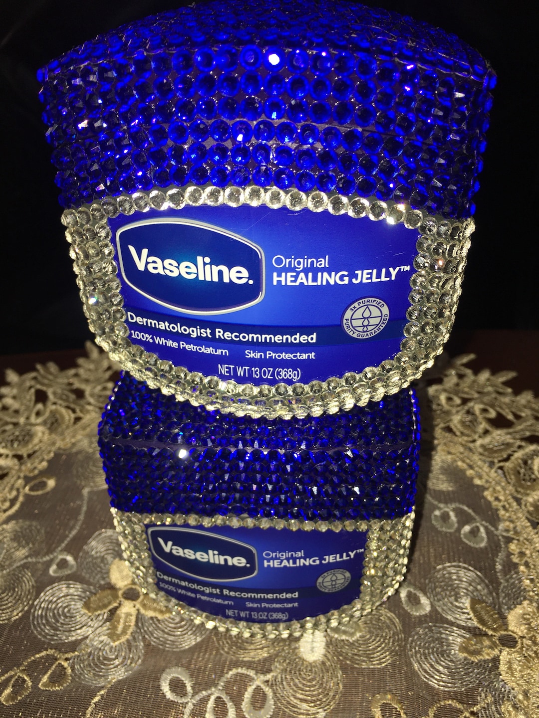 Bedazzled 13oz VASELINE Original Healing Jelly-bling-vaseline ...