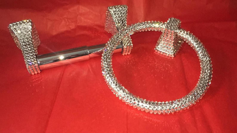 Toilet Paper Holder, Glam Towel Holder Bling Crystal Rhinestone ...