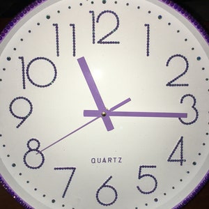 Bedazzled Clock, Purple Clock, Modern Decor, Unique Wall Clock, Gift ...