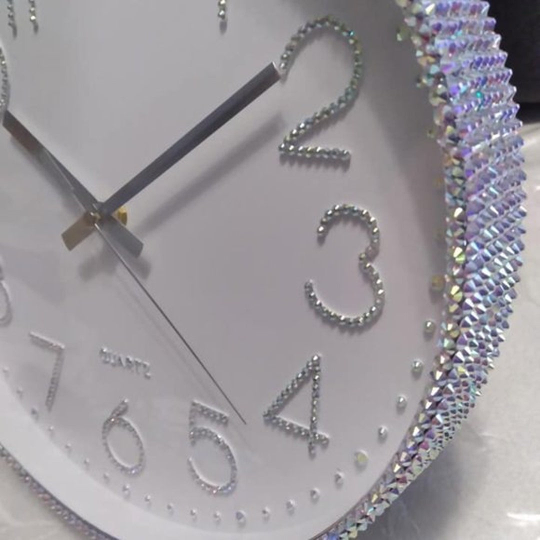Rhinestone Glam Wall Decor ,sparkly Decor ,modern Wall Clock, Unique ...
