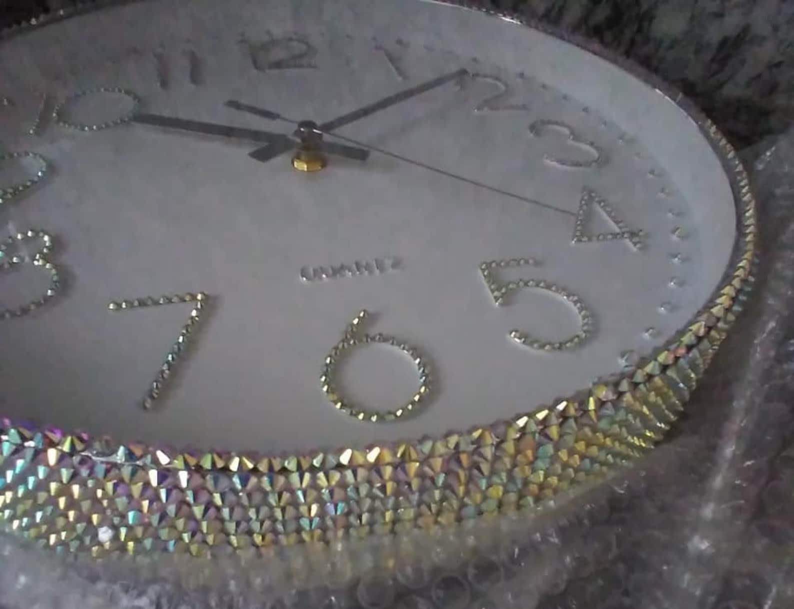 Rhinestone Glam Wall Decor ,sparkly Decor ,modern Wall Clock, Unique ...