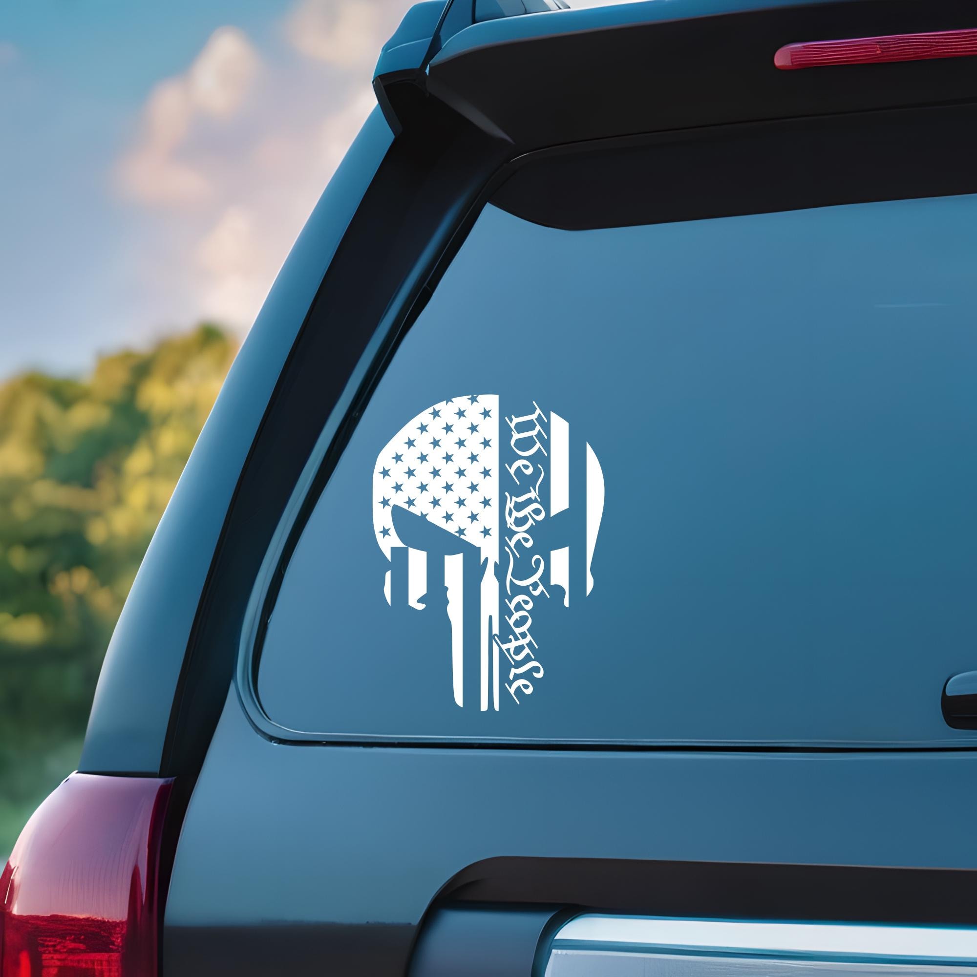 Punisher We the People Decal: American Flag Patriotic Car Window Decal ...