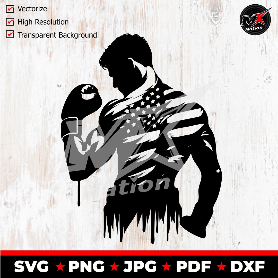 Boxing Champion US Flag Patriotic Svg, Png, Pdf, Dxf, Jpg File - Etsy