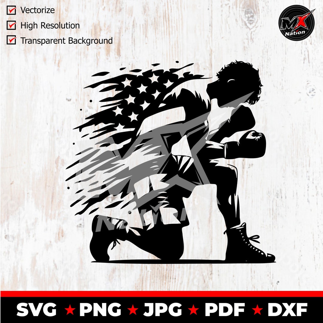Patriotic Boxing With US Flag Svg, Png, Pdf, Dxf, Jpg Cut File - Etsy UK