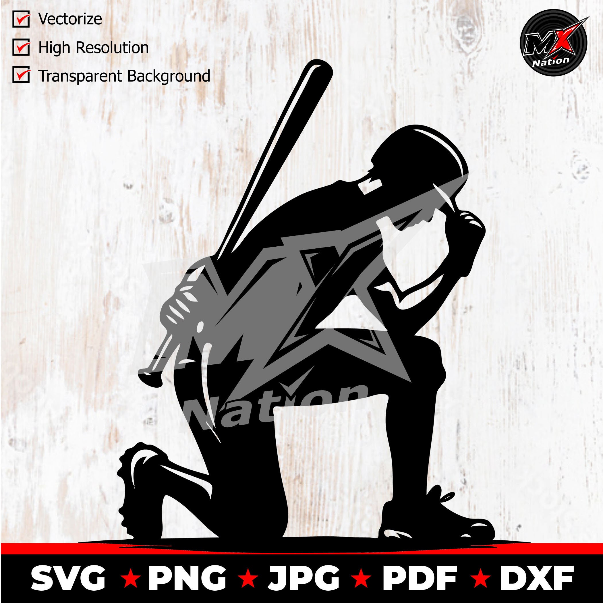 Baseball Star With Ripping Flag Svg, Png, Pdf, Dxf, Jpg for Laser ...