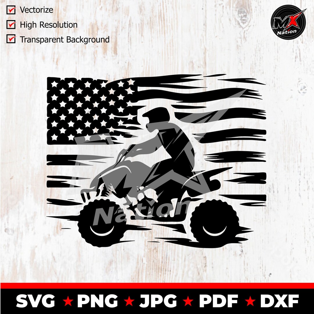 Patriotic ATV US Flag Svg, Png, Pdf, Dxf, Jpg Digital Download - Etsy