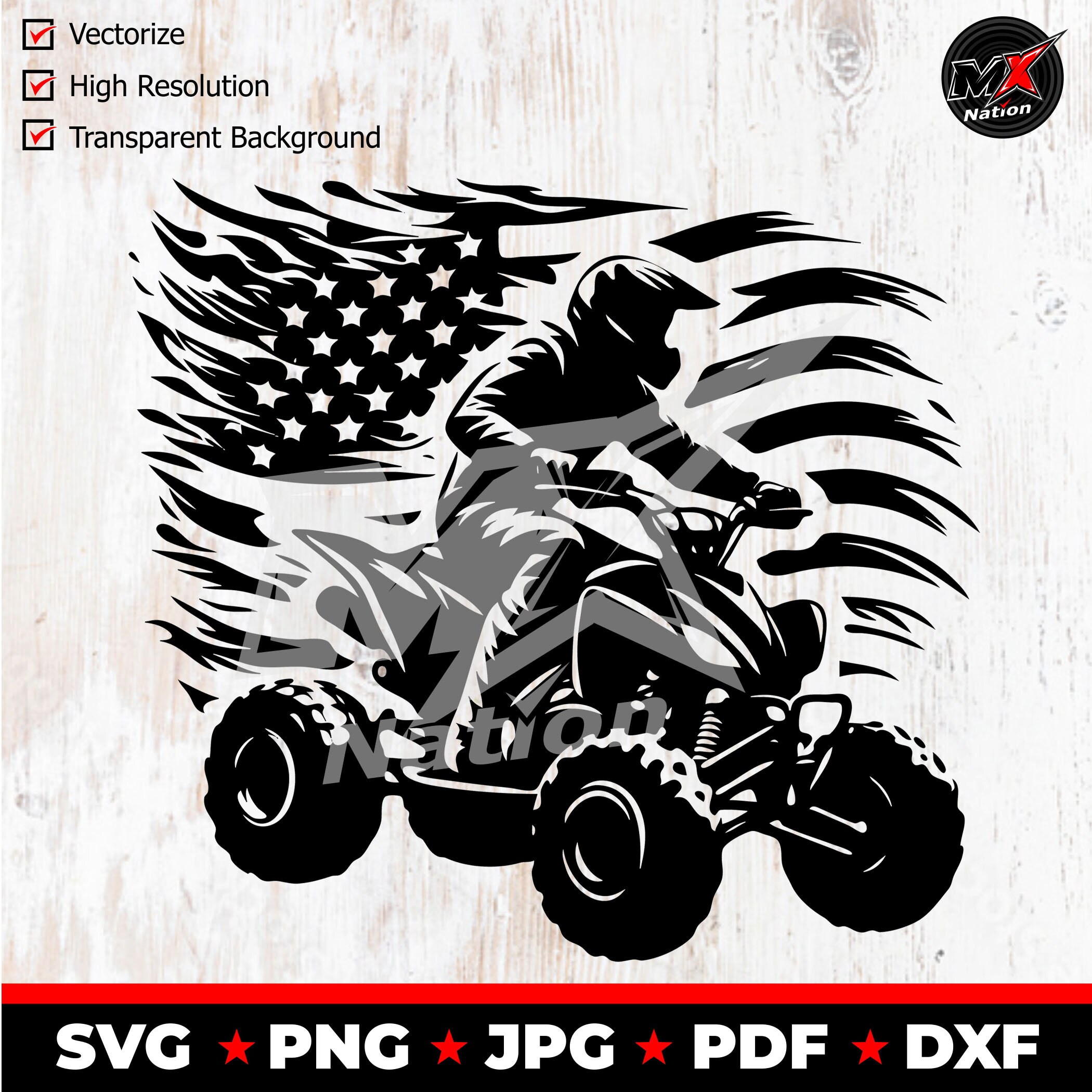 USA Flag ATV Design Svg, Png, Pdf, Dxf, Jpg for Laser Cutting - Etsy