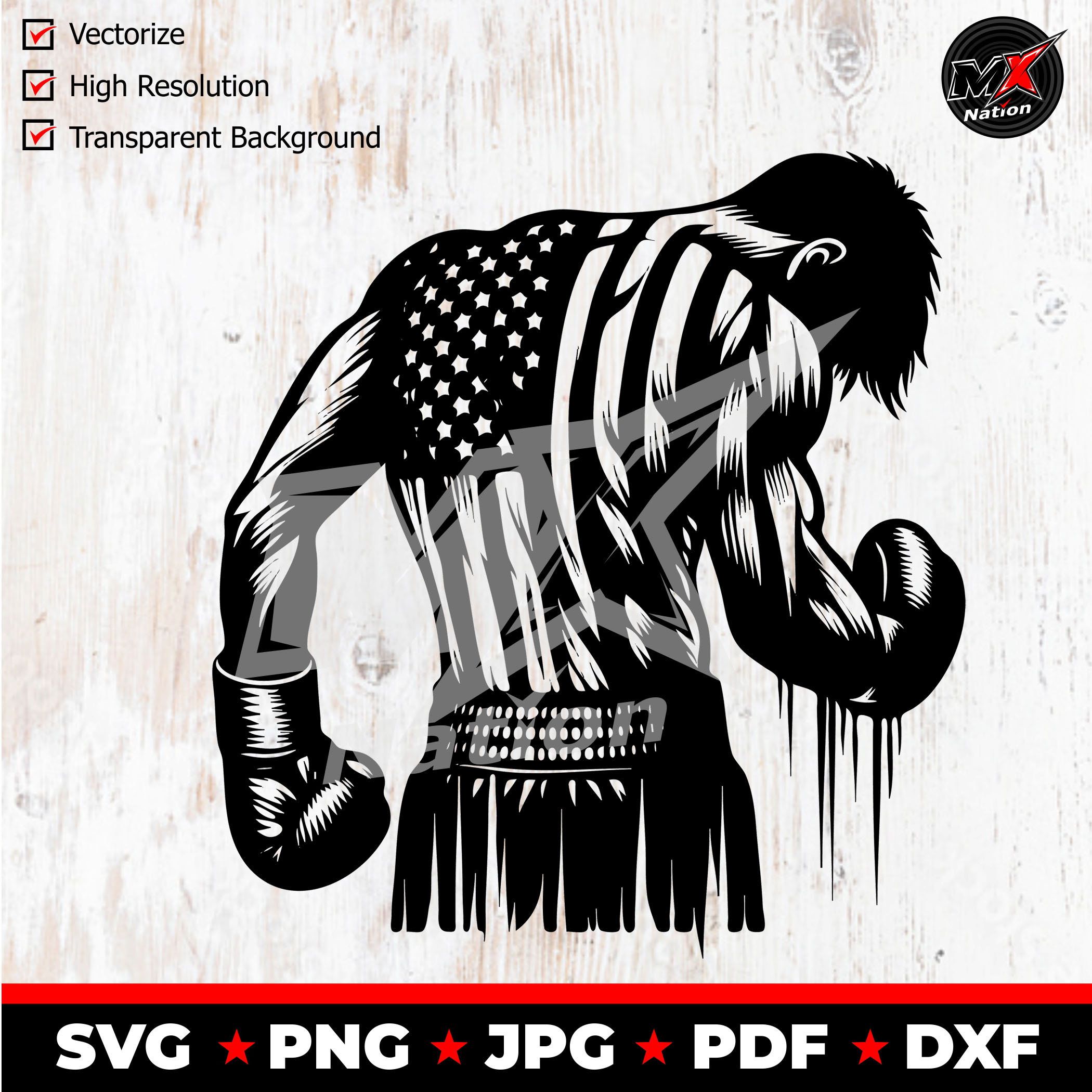 US Flag Patriotic Boxing Svg, Png, Pdf, Dxf, Jpg Digital Download - Etsy