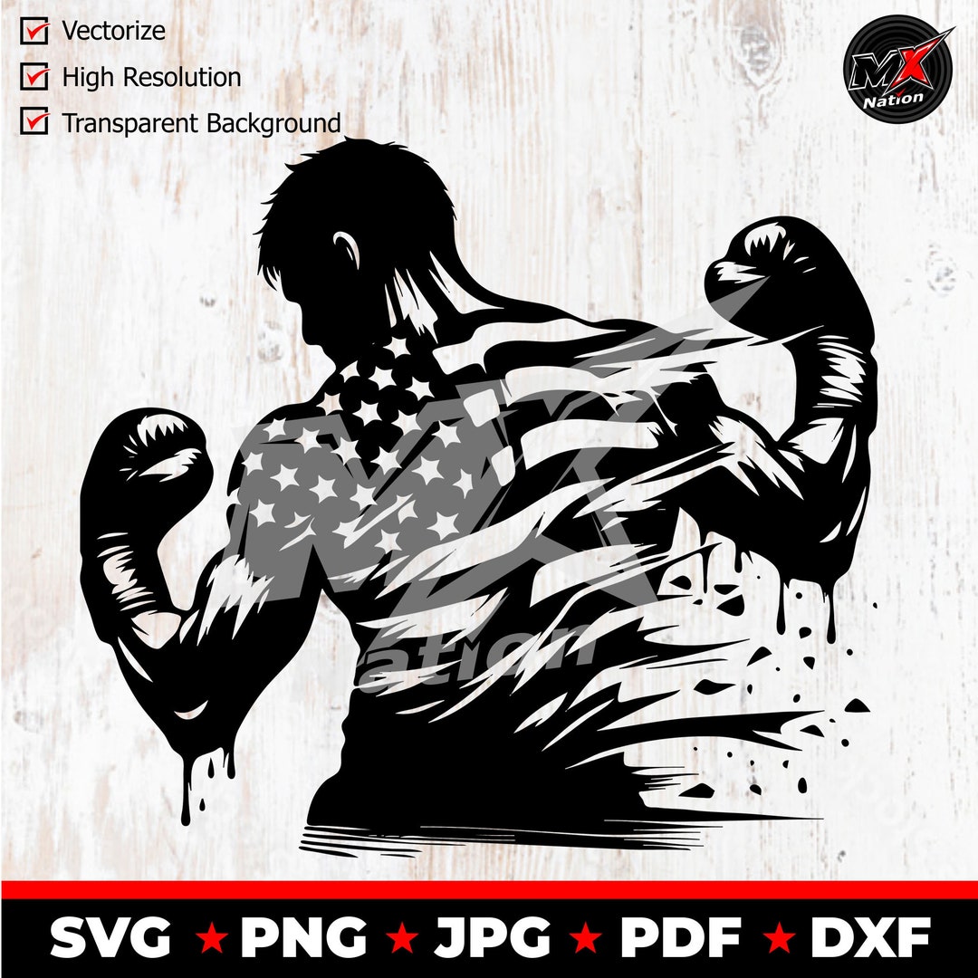 American Flag Boxing Svg, Png, Pdf, Dxf, Jpg Digital Design - Etsy