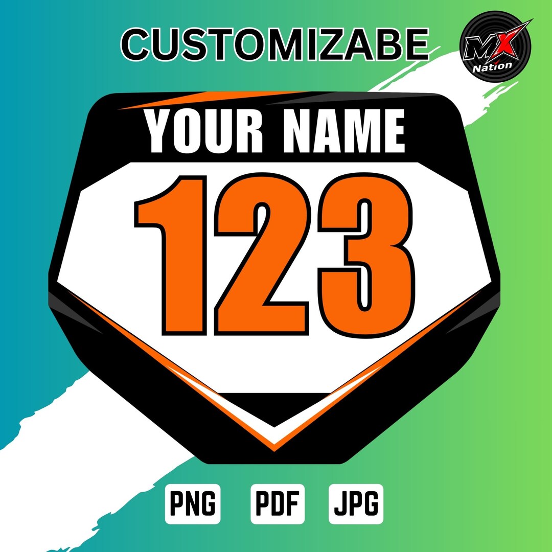 Fully Customizable M12 Racing Plate PNG PDF JPG - Etsy