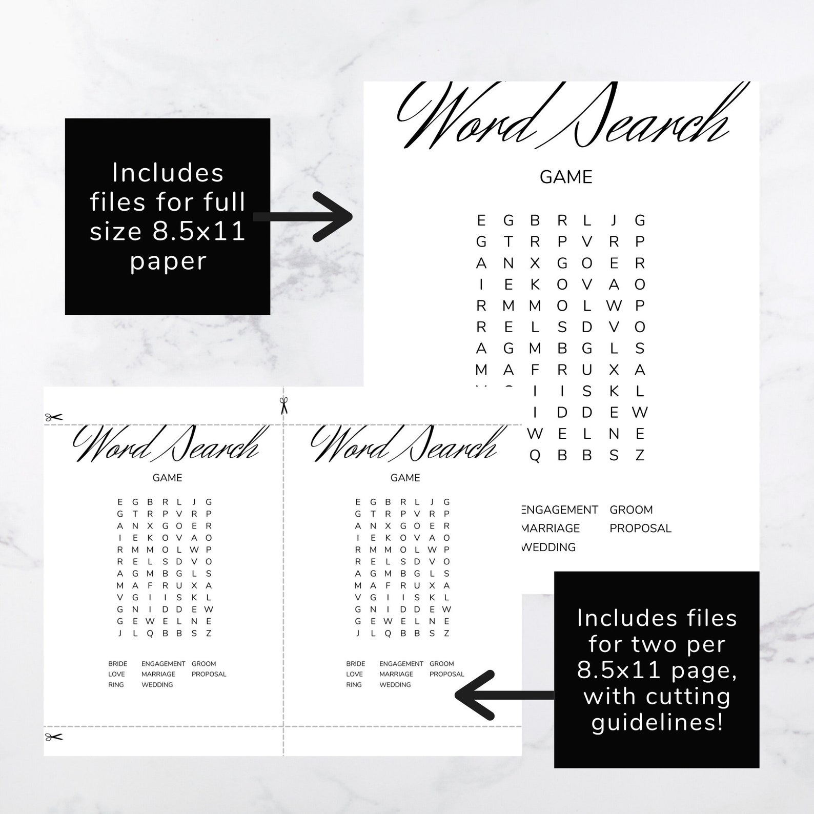 Word Search Bridal Shower Party Game, Bridal Shower Activities, Bridal ...