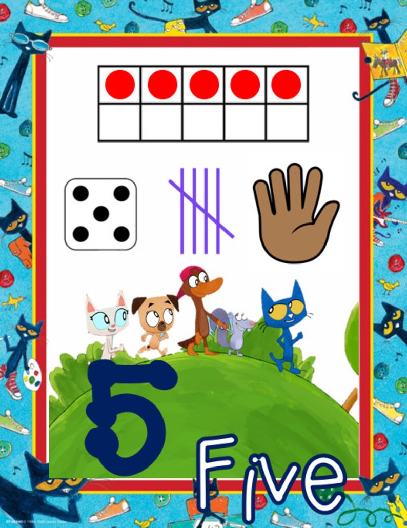 Pete the Cat Number Posters- Montana Standards - Etsy