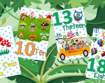 Number Posters 1-10. // Cartelones Con Los Números Del 1 Al 10 - Etsy