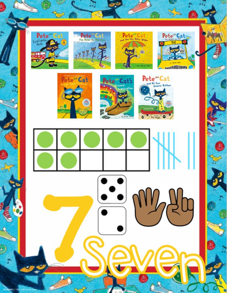 Pete the Cat Number Posters- Montana Standards - Etsy