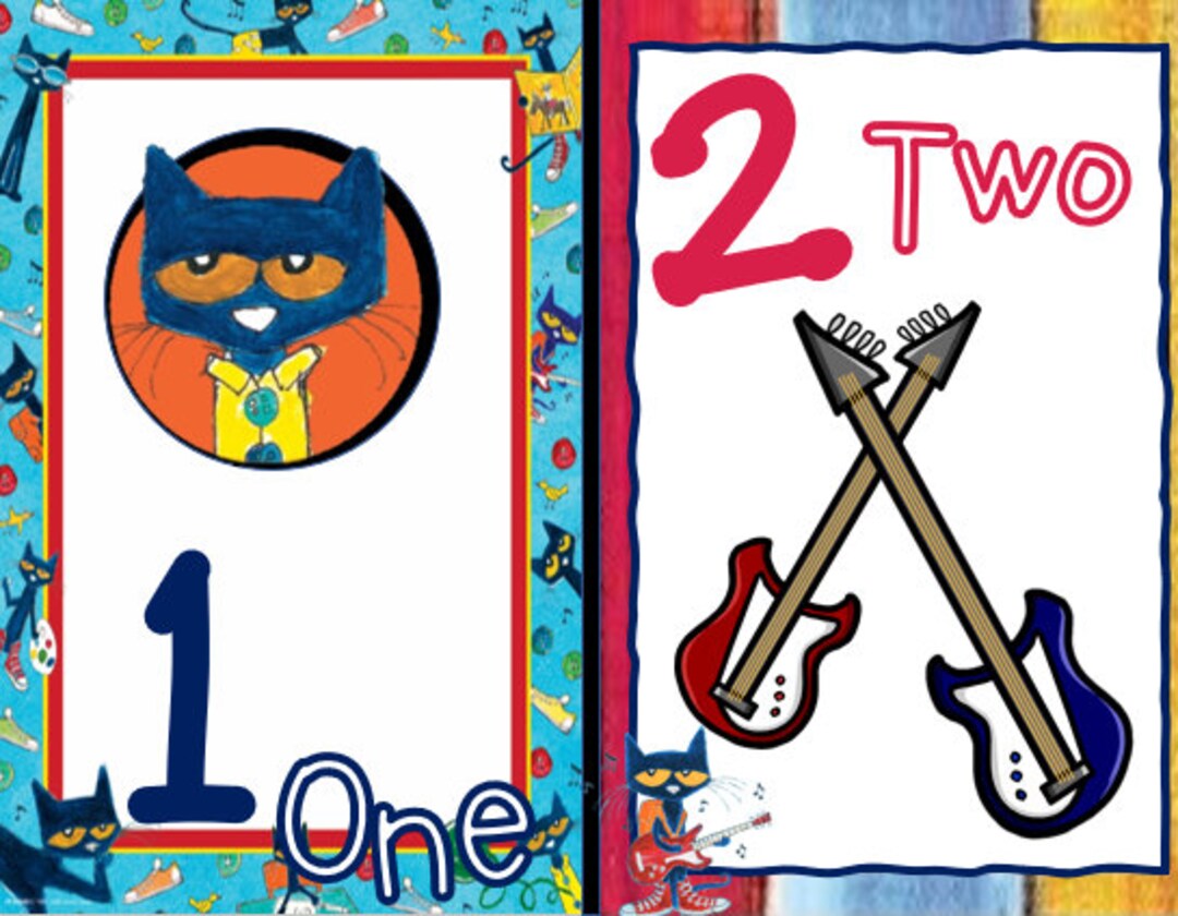 Pete the Cat Number Posters - Etsy