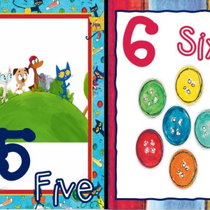 Pete the Cat Number Posters - Etsy
