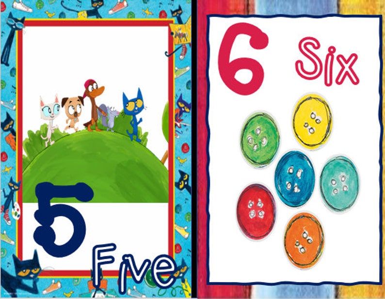 Pete the Cat Number Posters - Etsy
