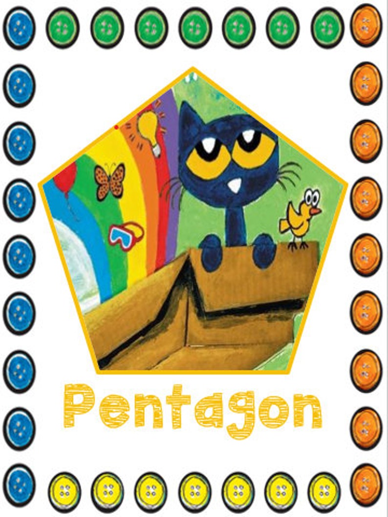 Pete the Cat Shape Posters - Etsy