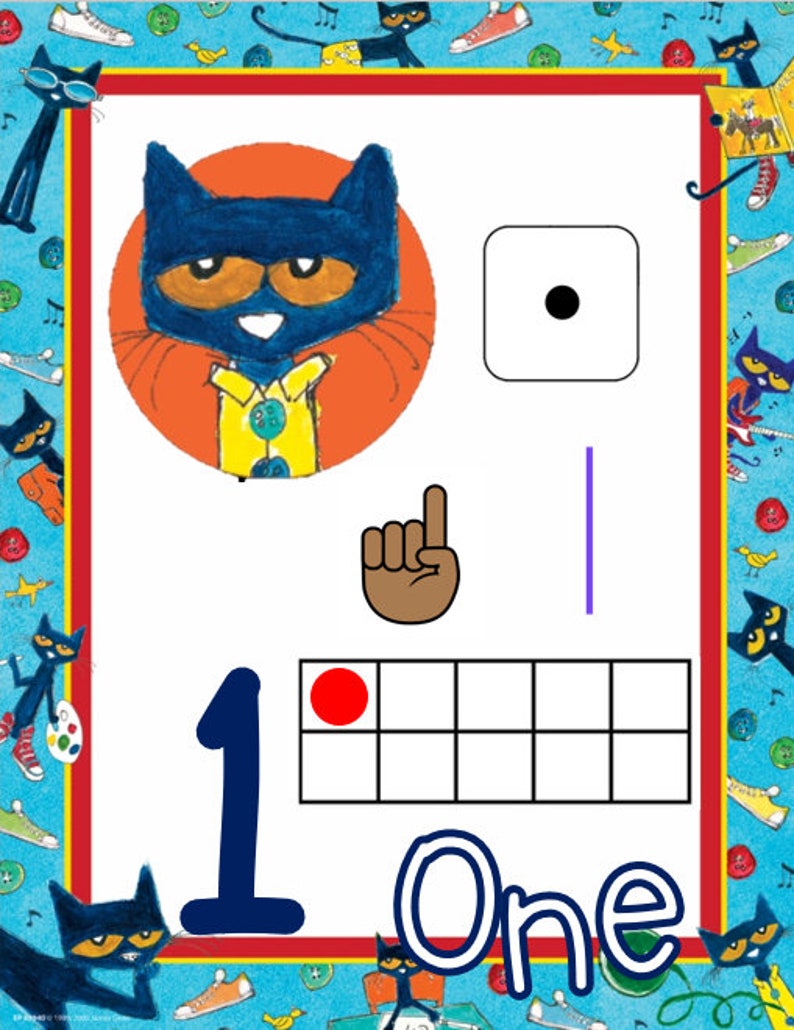 Pete the Cat Number Posters- Montana Standards - Etsy