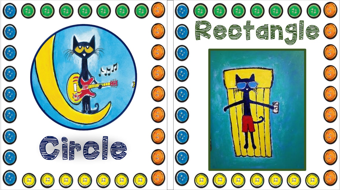Pete the Cat Shape Posters - Etsy
