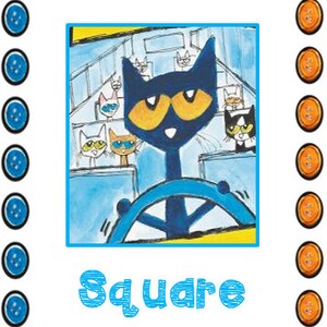 Pete the Cat Shape Posters - Etsy