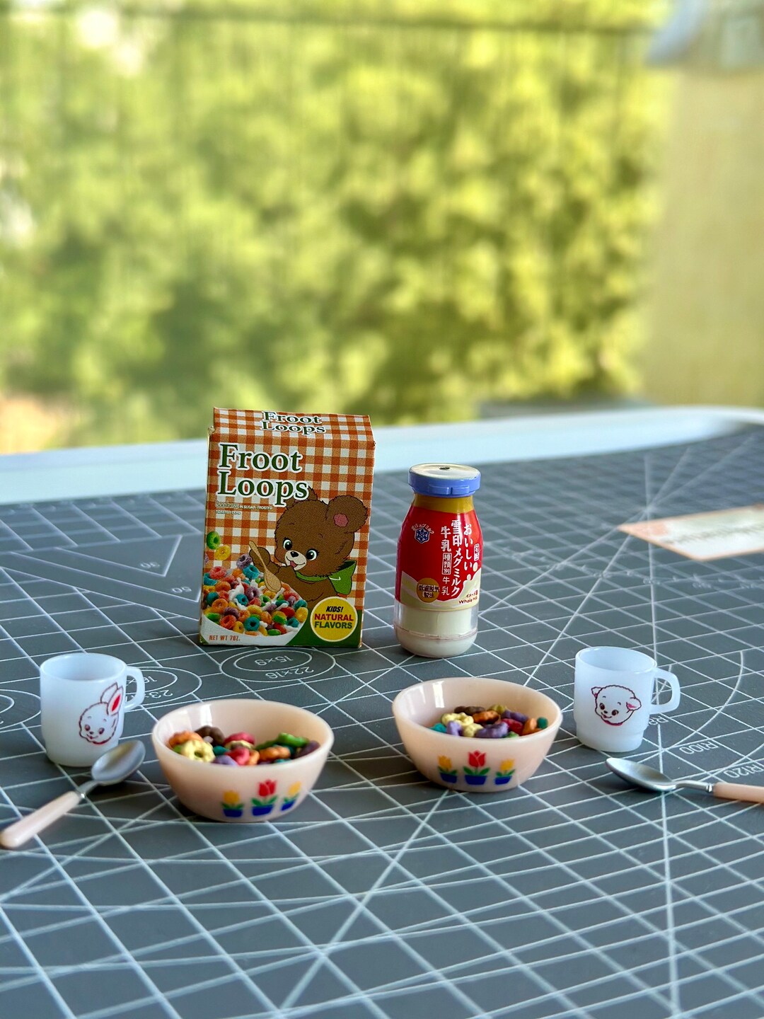 1/6 Scale Miniature Breakfast Set Cereals Milk Cup Cereal Bowl Cutlery ...