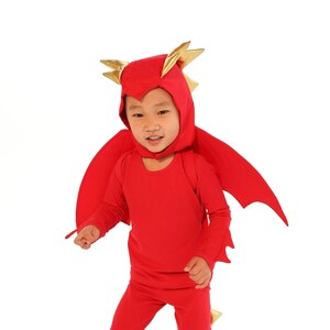 Red Dragon Costume With Gold Spikes, Toddler Dinosaur Costume - Etsy