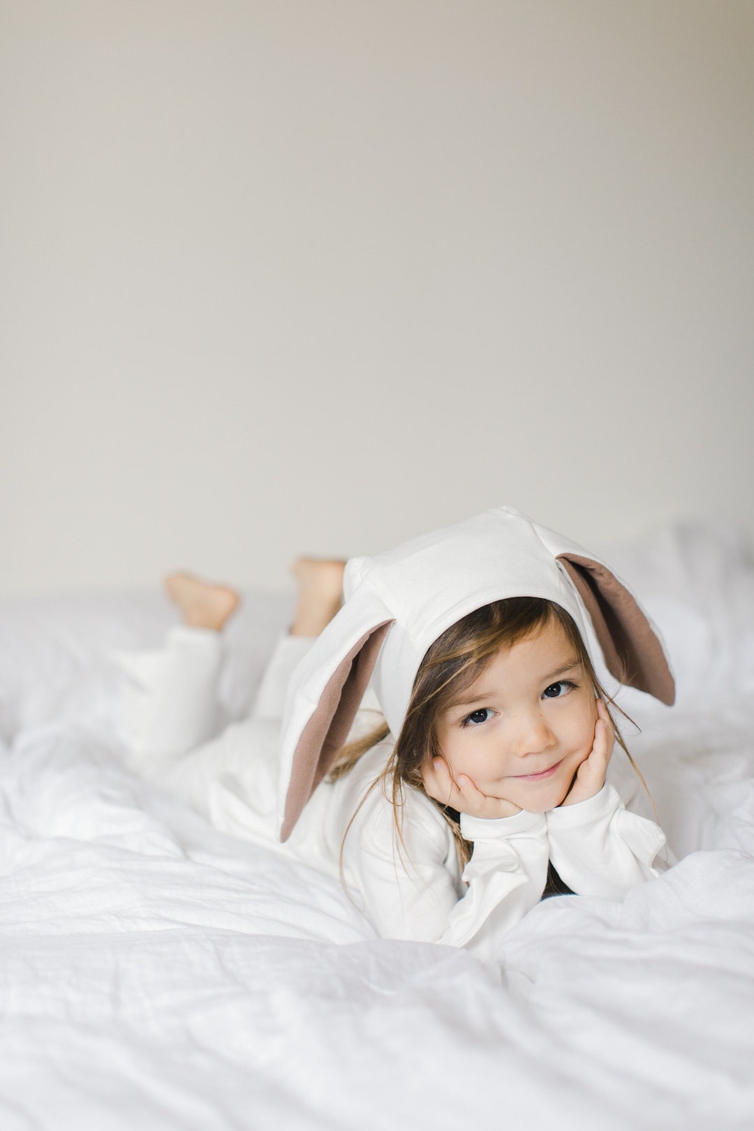 Organic Ivory Bunny Bonnet for Kids, Toddlers and Babies Costume ...