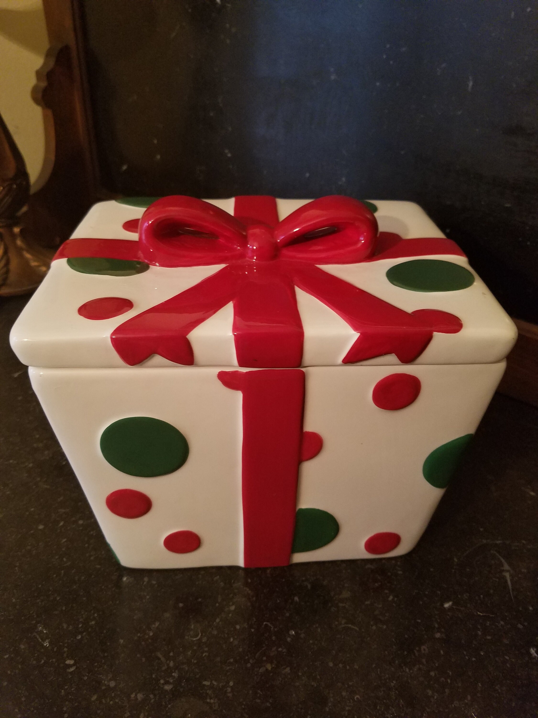 Christmas Present Cookie Jar - Polka Dots - Etsy