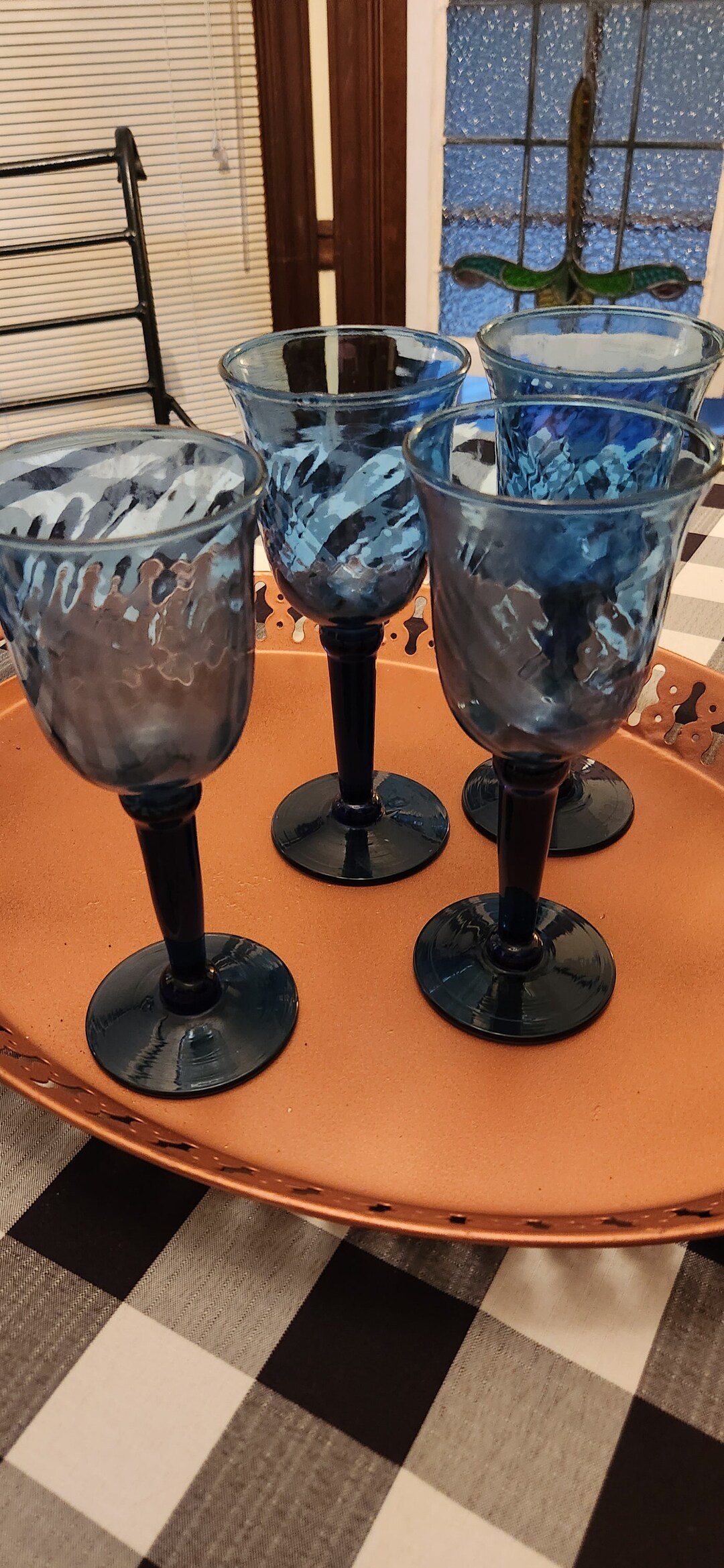 Hand Blown Optic Design Goblets - Set of 4 - Etsy