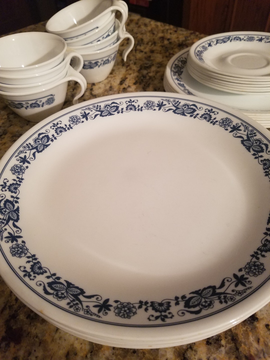 Vintage Corelle by Corning Old Town Blue Onion Flower 30 Piece ...