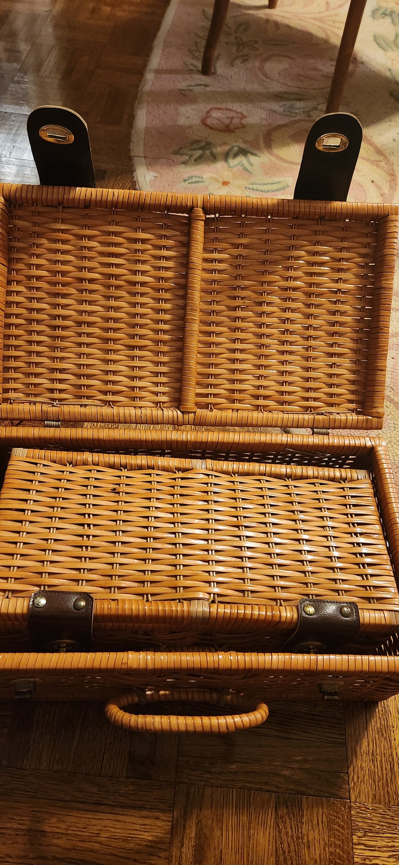 Set of Vintage Wicker/rattan Baskets - Three - Etsy