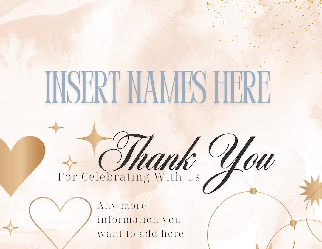 Party or Celebration Thank You Template - Etsy
