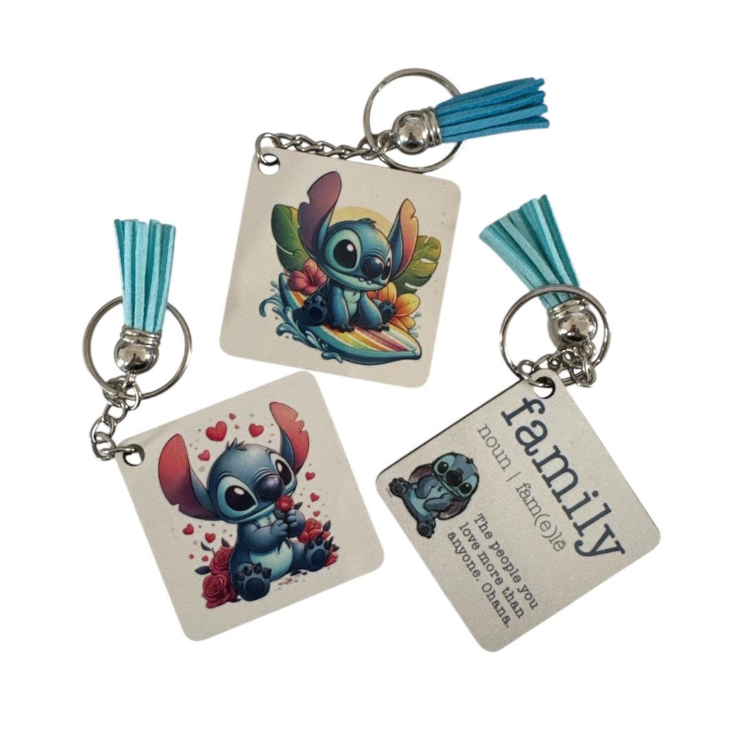 Stitch Inspired Theme Keyring - Etsy