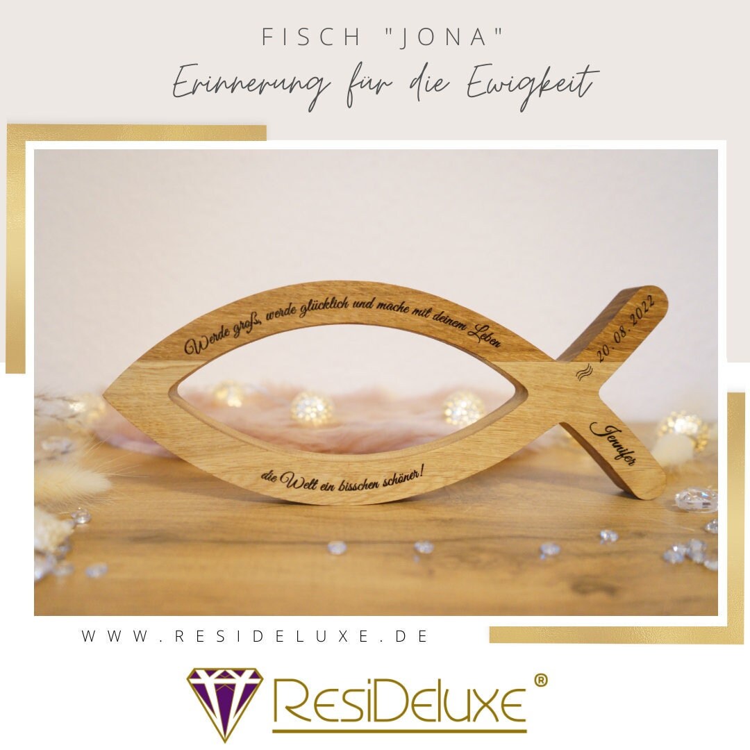 Baptism Fish Wood With Name Personalized Gift Communion Confirmation ...